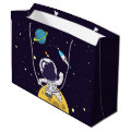 Spaceman Exploring Outer Space Large Gift Bag | Zazzle