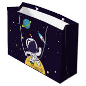 Spaceman Exploring Outer Space Large Gift Bag | Zazzle