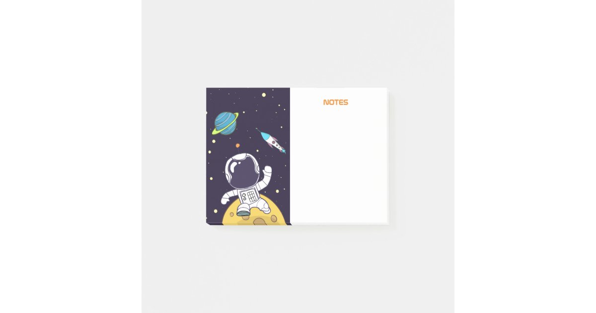 Spaceman Exploring Outer Space Post-it Notes | Zazzle