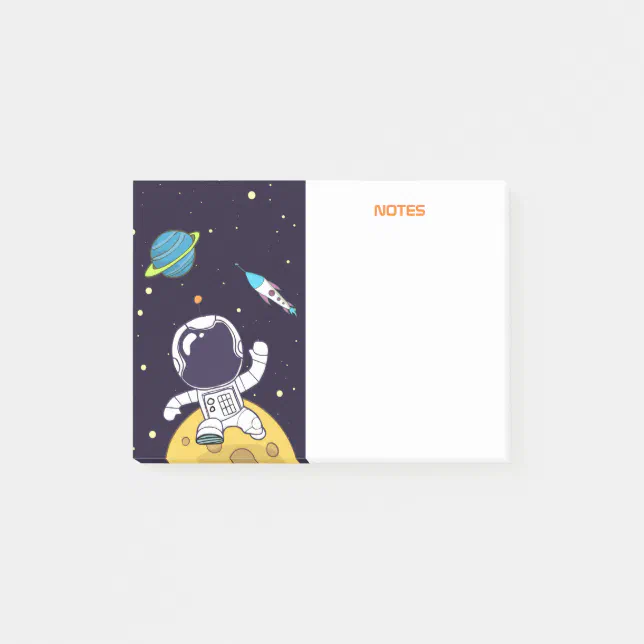 Spaceman Exploring Outer Space Post-it Notes | Zazzle