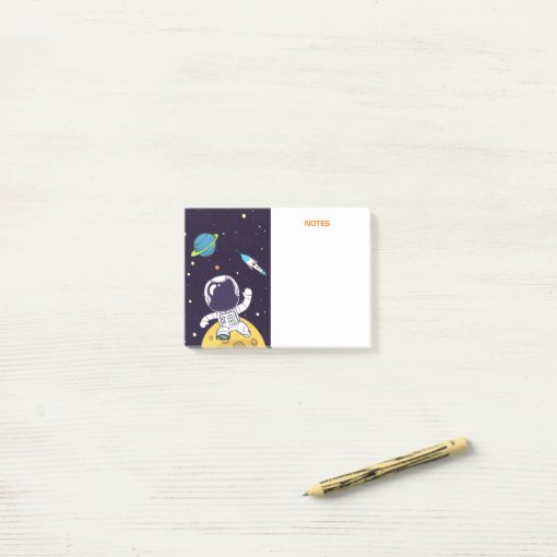 Spaceman Exploring Outer Space Post-it Notes | Zazzle