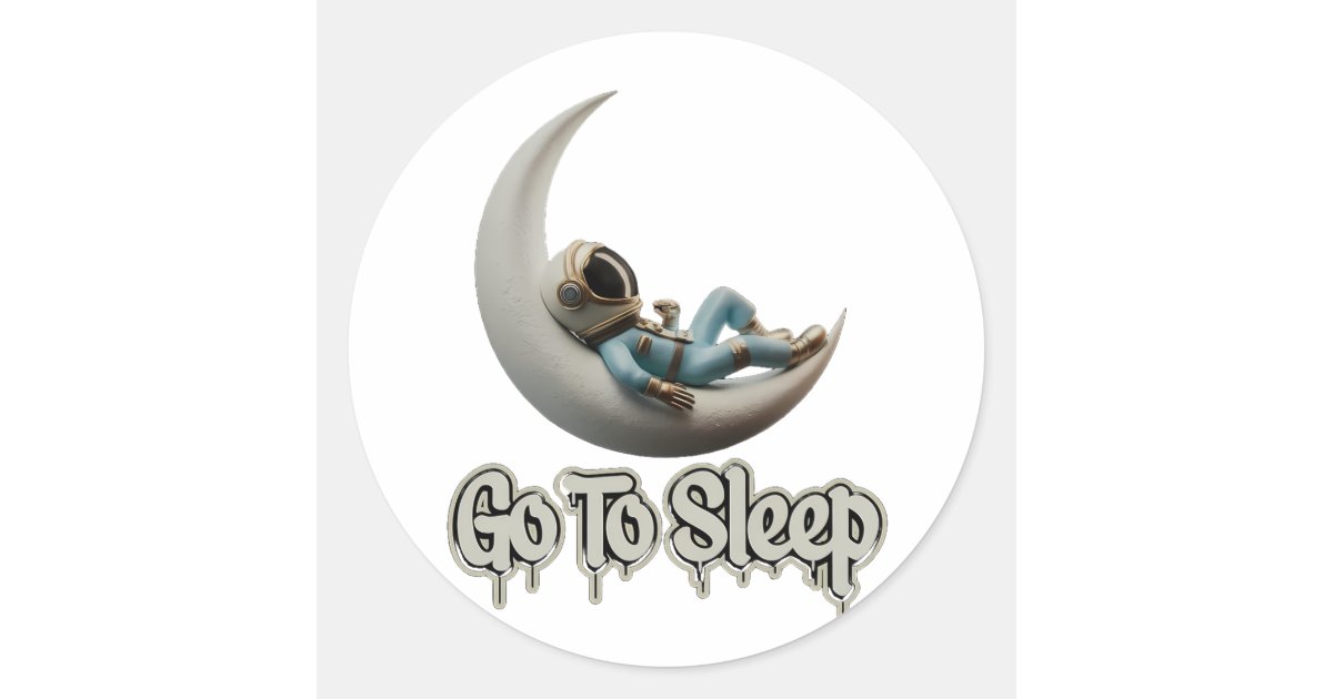 spaceman sleeping classic round sticker | Zazzle