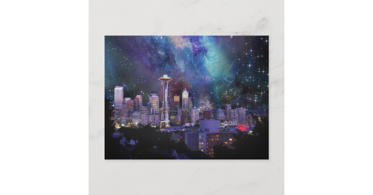Spacey Seattle Postcard | Zazzle