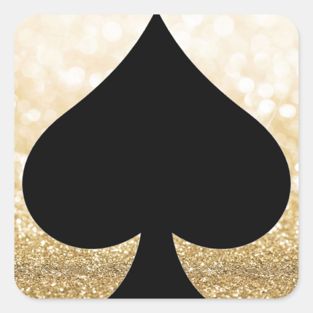 Spade & Gold Glitter Sticker | Zazzle