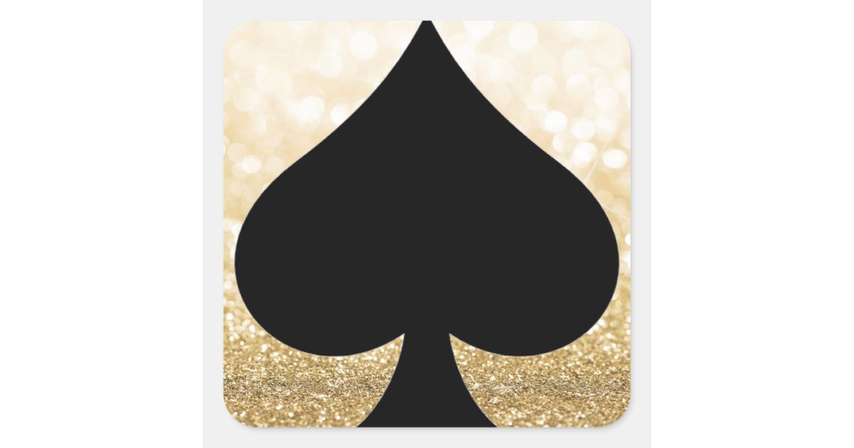 Spade & Gold Glitter Sticker | Zazzle