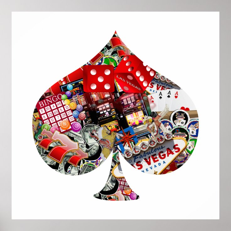 Spade - Las Vegas Playing Card Shape Poster | Zazzle