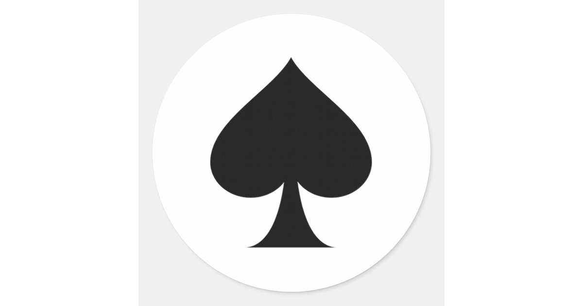 Spade symbol classic round sticker | Zazzle