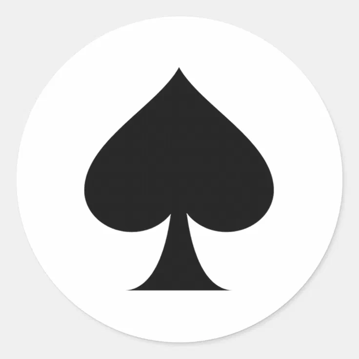 Spade symbol classic round sticker | Zazzle