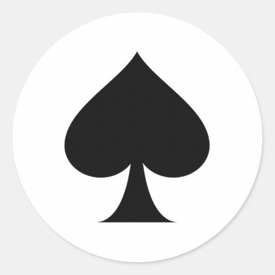 Spade symbol classic round sticker | Zazzle.com