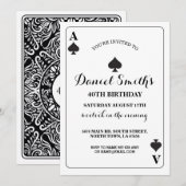 Spades Playing Card Birthday Ace Vegas Invitation | Zazzle