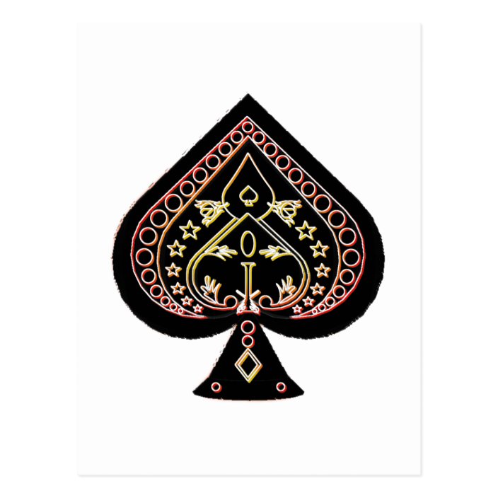 Spades Symbol: Orange & Red: Postcard | Zazzle.com
