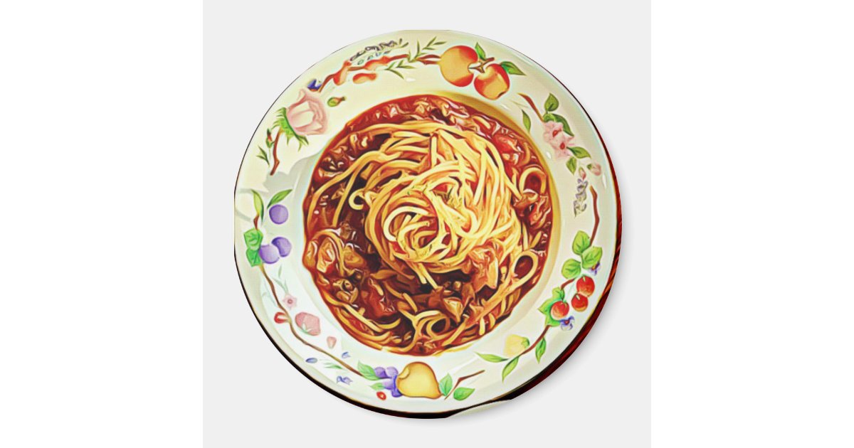 Spaghetti and Meatballs Food Refrigerator Magnet | Zazzle