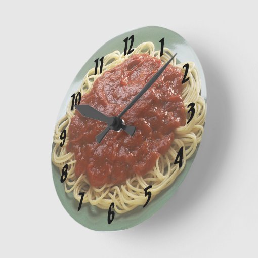 Spaghetti and Tomato Sauce Wall Clock | Zazzle