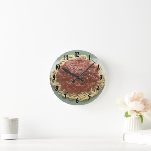 Spaghetti and Tomato Sauce Wall Clock | Zazzle