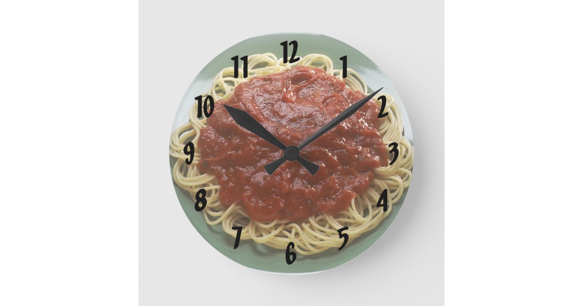 Spaghetti and Tomato Sauce Wall Clock | Zazzle
