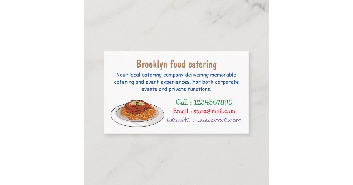 Spaghetti cartoon illustration Business Card | Zazzle