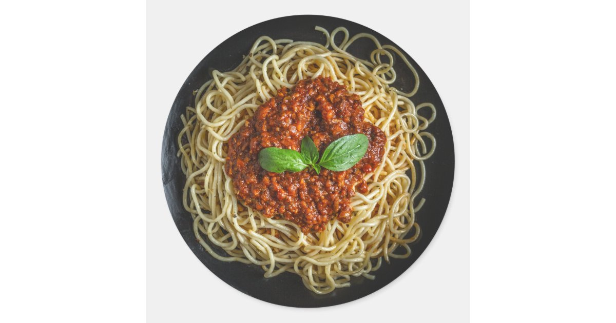 Spaghetti Classic Round Sticker | Zazzle