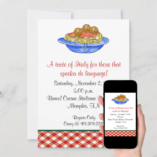 Spaghetti Dinner Invitation | Zazzle