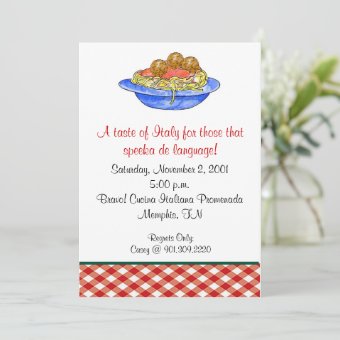 Spaghetti Dinner Invitation | Zazzle