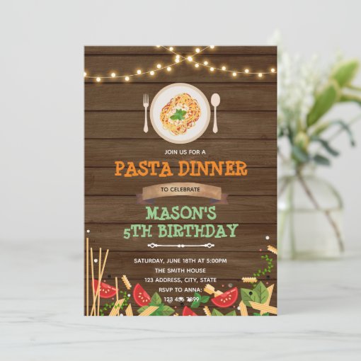 Spaghetti Dinner party Invitation | Zazzle