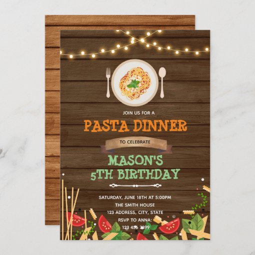 Spaghetti Dinner party Invitation | Zazzle