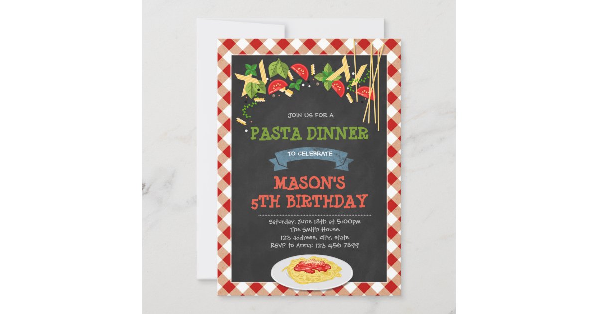 Spaghetti Dinner party invitation | Zazzle