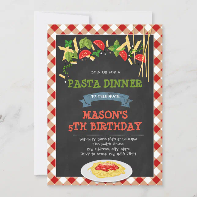 Spaghetti Dinner party invitation | Zazzle