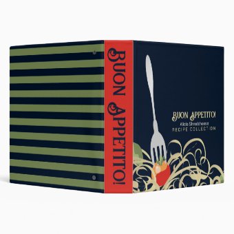 spaghetti fork tomato recipe cookbook binder | Zazzle