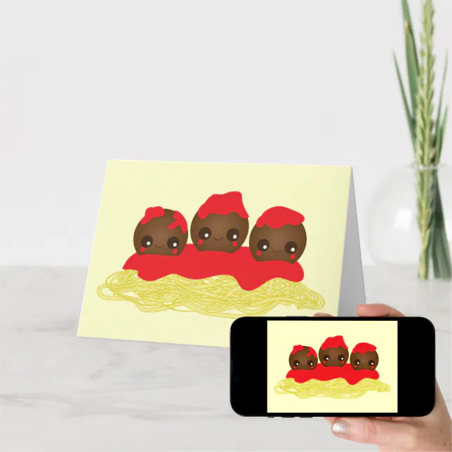 Spaghetti & Meatballs Card | Zazzle