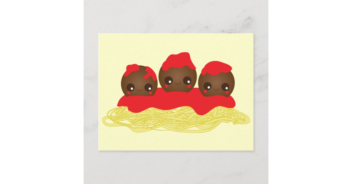 Spaghetti & Meatballs Postcard | Zazzle