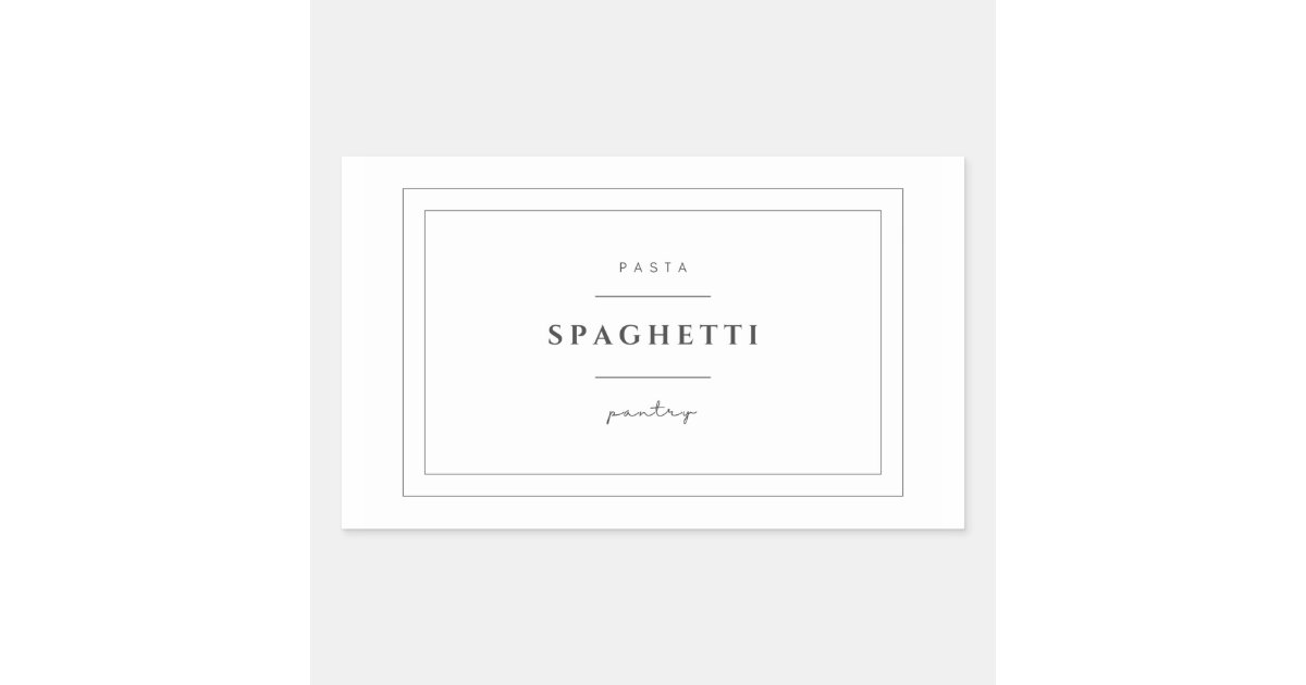 Spaghetti Pasta Label Stickers | Zazzle