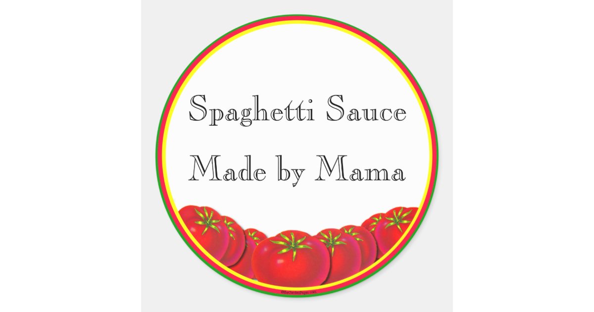 Spaghetti Sauce Customizable Canning Label Sticker | Zazzle