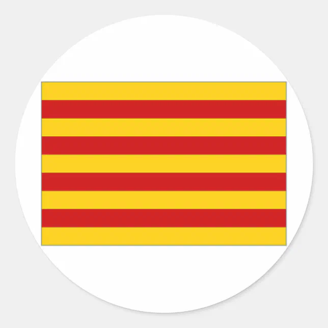 Spain Catalonia Flag Classic Round Sticker | Zazzle