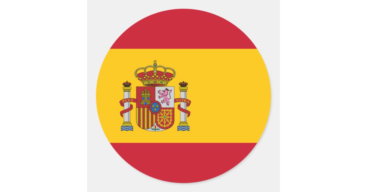 Spain Flag Classic Round Sticker | Zazzle