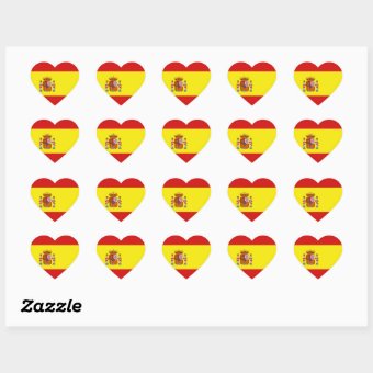 Spain Flag Heart Sticker | Zazzle