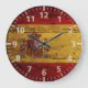 Spain Flag on Old Wood Grain Large Clock | Zazzle
