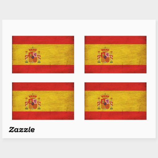 Spain Flag Rectangular Sticker | Zazzle