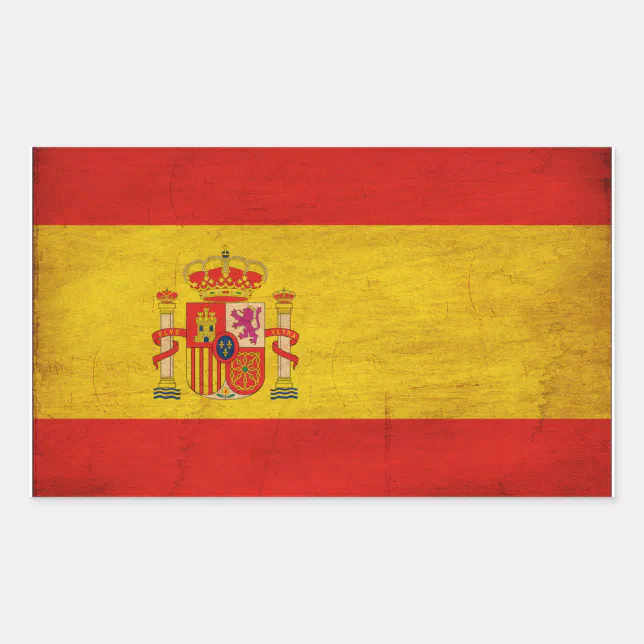 Spain Flag Rectangular Sticker | Zazzle