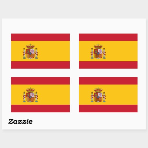 Spain Flag Rectangular Sticker | Zazzle