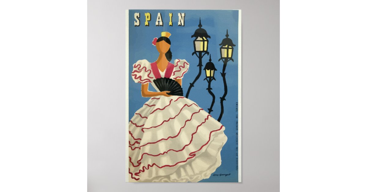 Spain Flamenco Dancer Vintage Travel Poster | Zazzle