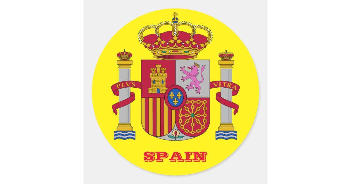 Spain Glossy Classic Round Sticker | Zazzle