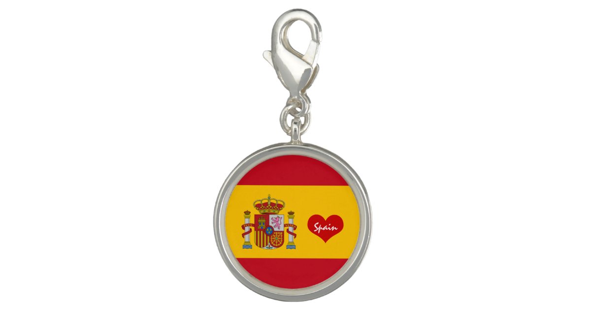 Spain & Heart, Love - Spanish Flag /Europe Charm | Zazzle
