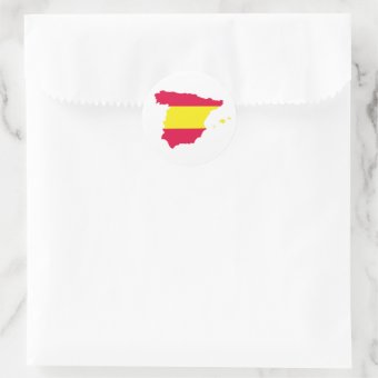 Spain Map Flag Classic Round Sticker | Zazzle