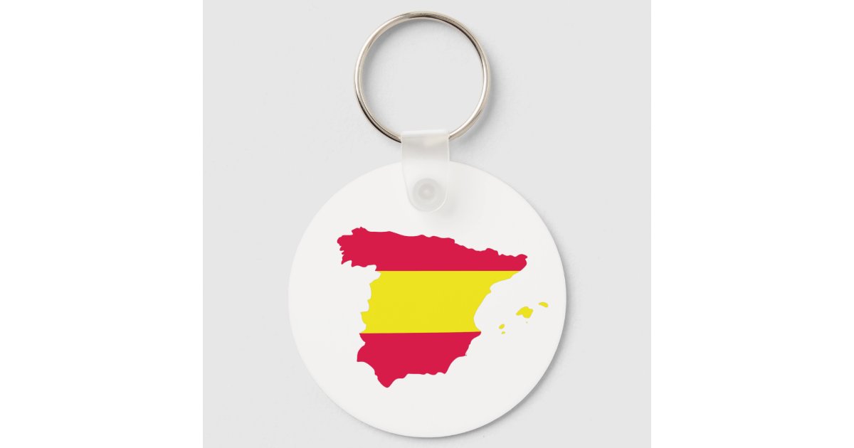 Spain Map Flag Keychain | Zazzle