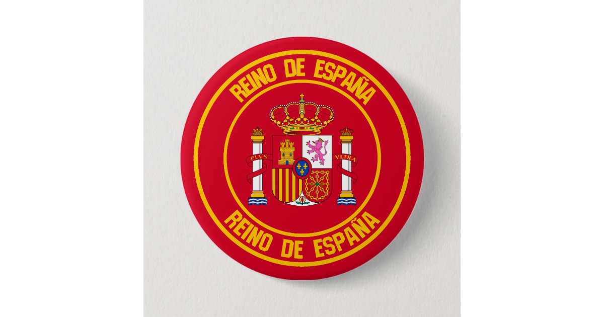 Spain Round Emblem Button | Zazzle