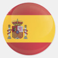 Spain Round Icon Flag Classic Round Sticker | Zazzle