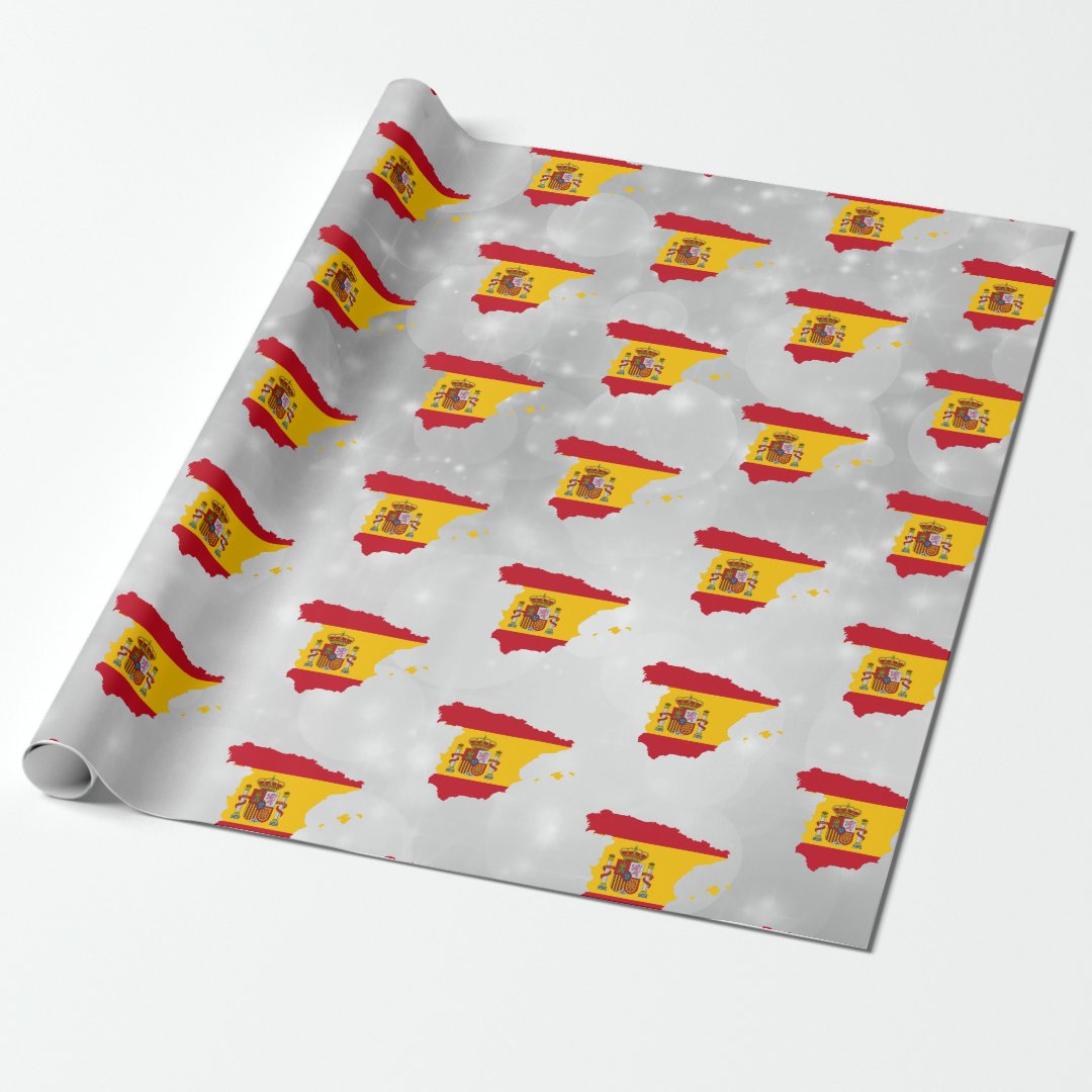 Spain Spanish Flag Map Wrapping Paper | Zazzle