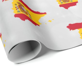 Spain Spanish Flag Map Wrapping Paper | Zazzle