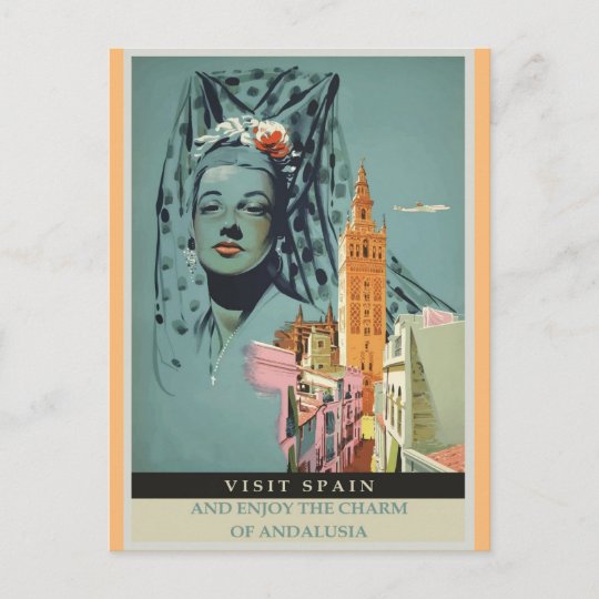 Spain Spanish Vintage Travel Poster Postcard | Zazzle.com