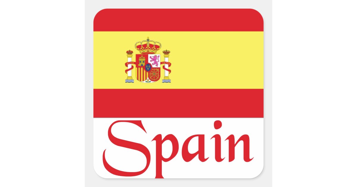 Spain Square Sticker | Zazzle